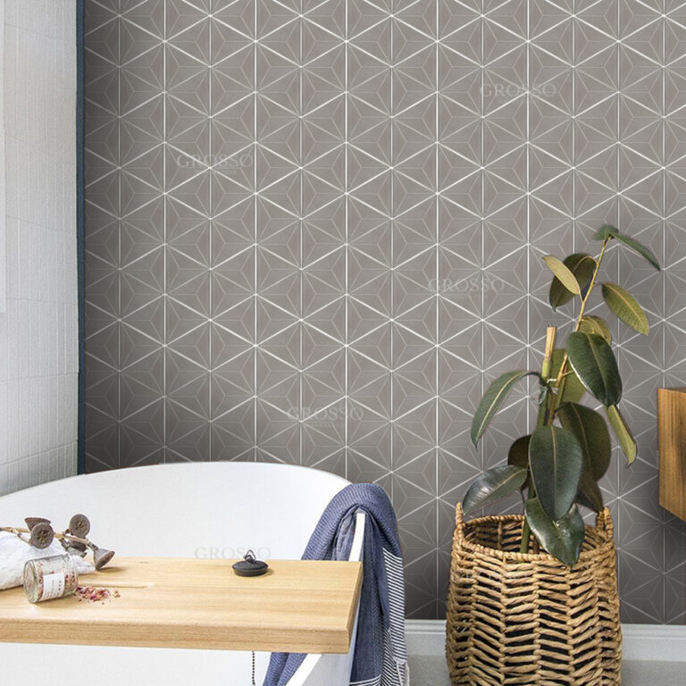 Glass triangular shape mosaic Chinese factory manufacture triangle wall tile porcelain mosaic