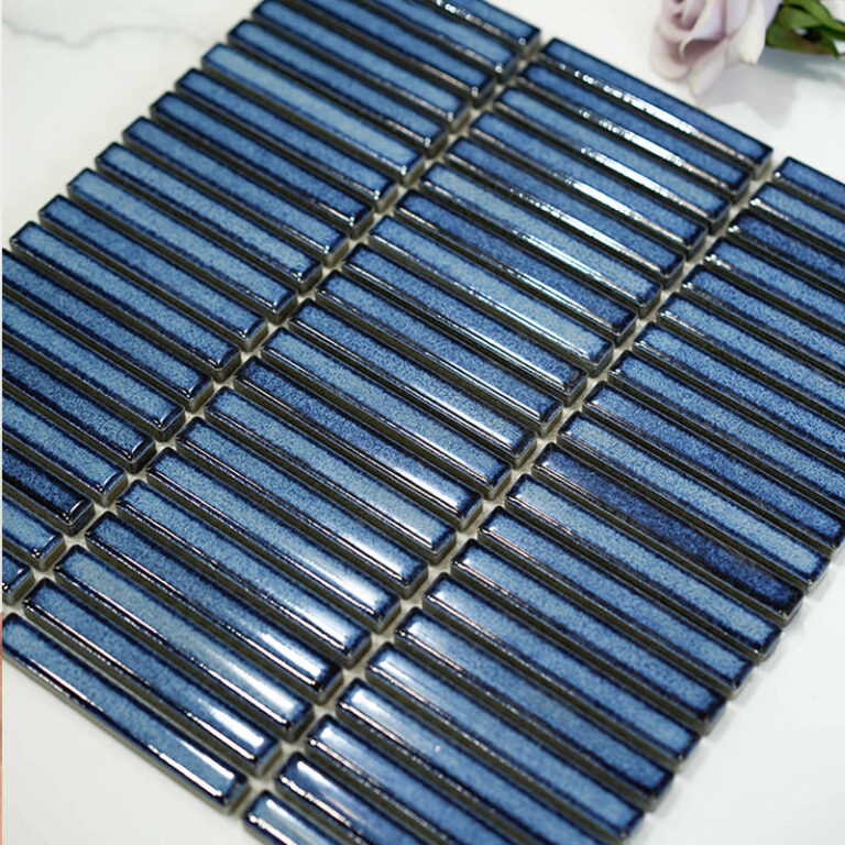 Blue Kitchen Floor Interior Strip Finger Mosaic Bathroom Backsplash ...