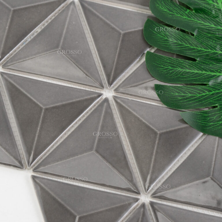 Glass triangular shape mosaic Chinese factory manufacture triangle wall tile porcelain mosaic