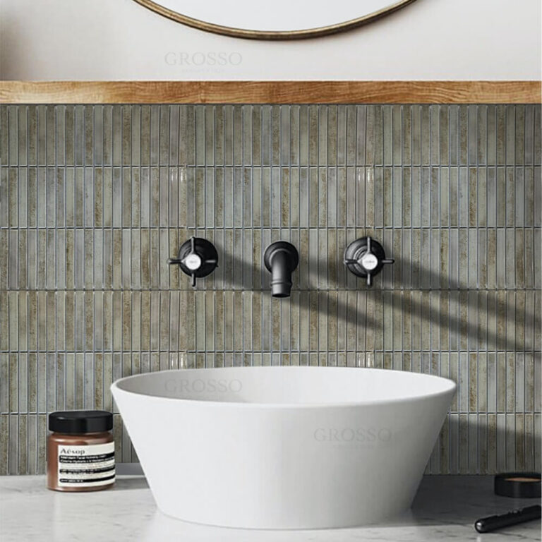 Brno 12.8x95mm Backsplash Wall Kitchen Strip Bathroom Mosaic Tile ...