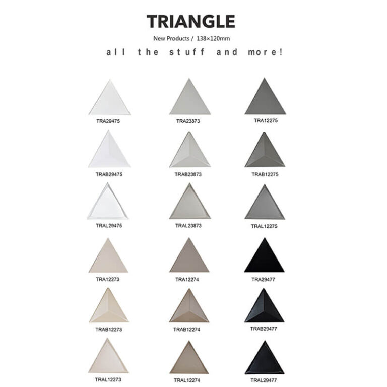China Mosaic Manufacturer Ceramic Triangle Background Wall Decoration ...