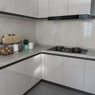 Crystal Glazed White Diamond Shape irregular Mosaic Tiles