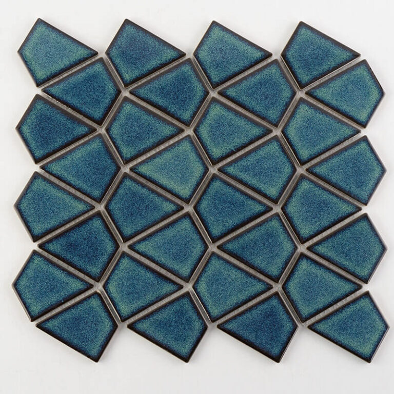 Classic Crystal Glazed Porcelain Diamond Shape Irregular Mosaic Tile