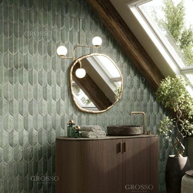 Modern Feather 75x150mm Crystal Glaze kitchen Bathroom Backsplash ...