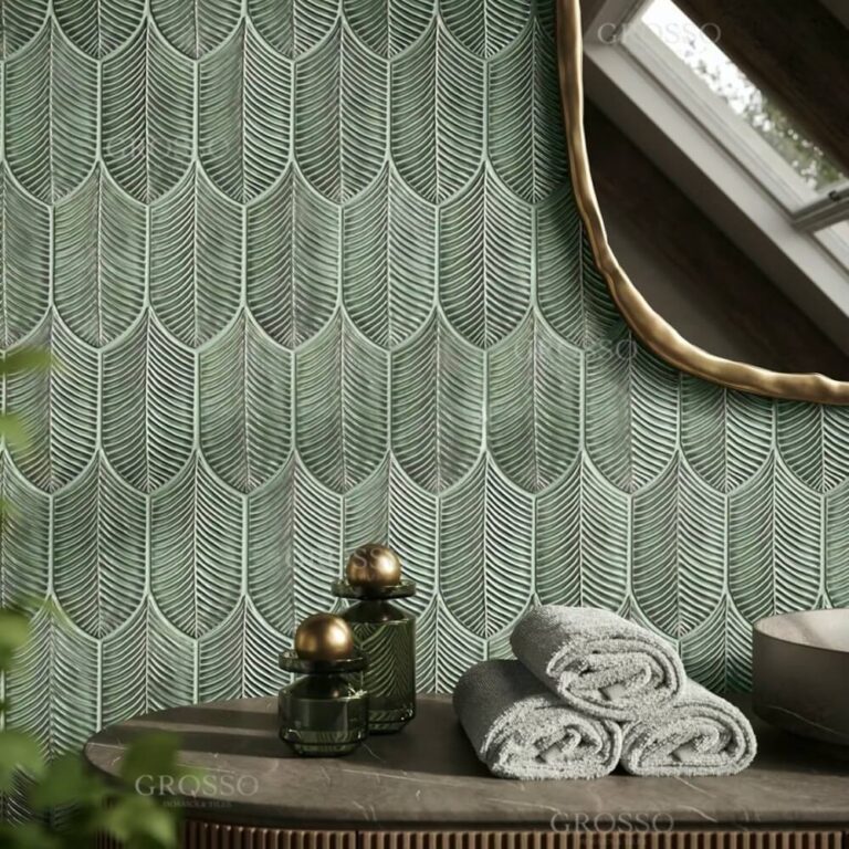 Modern Feather 75x150mm Crystal Glaze kitchen Bathroom Backsplash ...