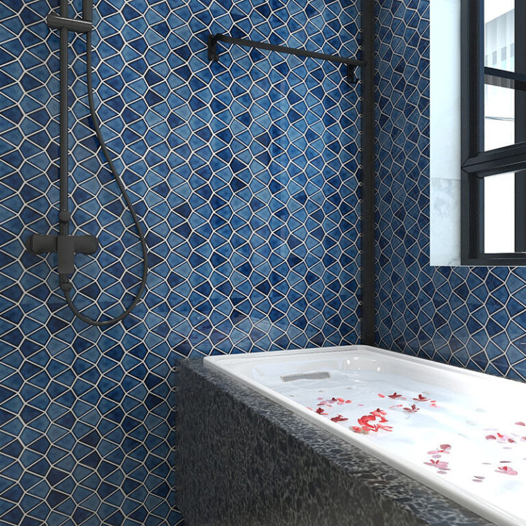 Factory Price Crystal Glazed Diamond Shape Porcelain Mosaic Tile