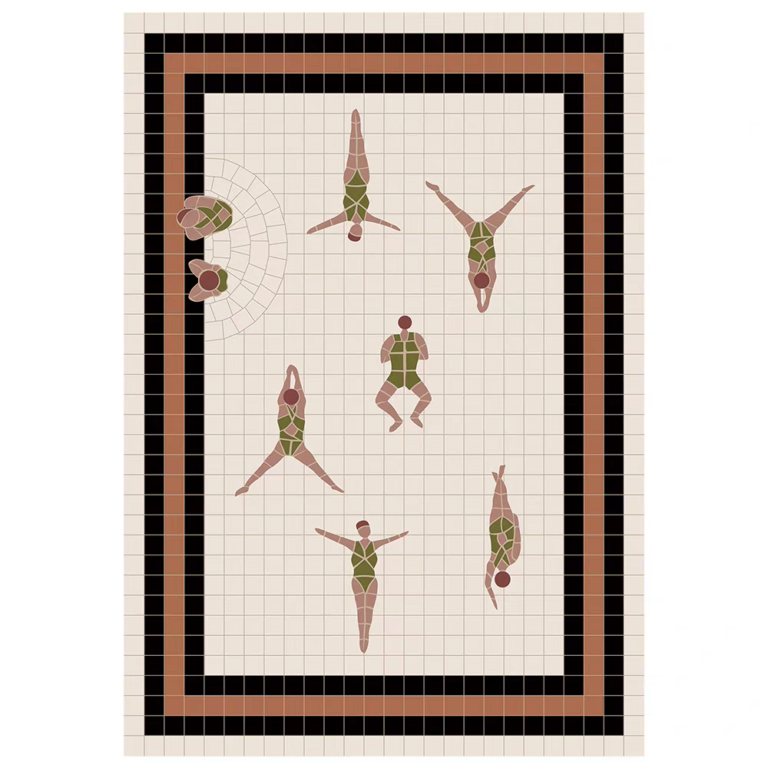 The Little Swimmer Design Mosaic Pattern for Villa Hotel Mall High-end ...