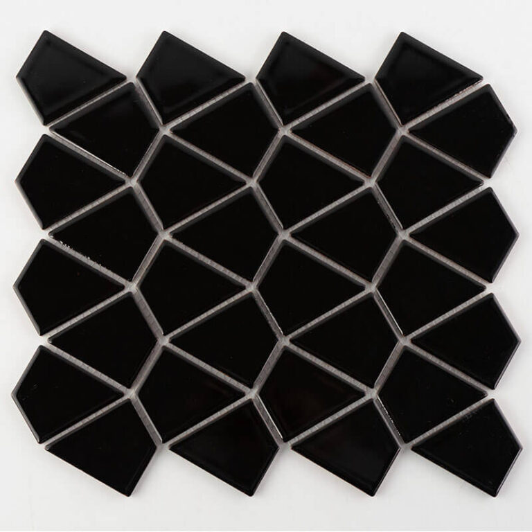 Crystal Glazed White Diamond Shape irregular Mosaic Tiles